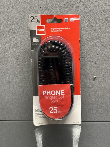 RCA Phone Handset 25' Coiled Cord Black New!! | eBay