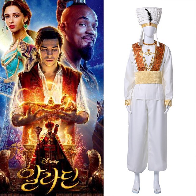 Aladdin 2019 Costume Prince Cosplay Outfits Hat Vest Adult Full Set ...