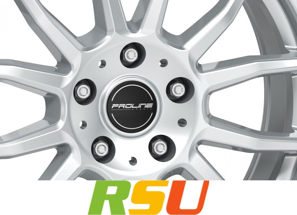 Proline AX100 arctic silver 7x17" ET48 LK5 112 ML 66.5 Alufelgen 17 ...