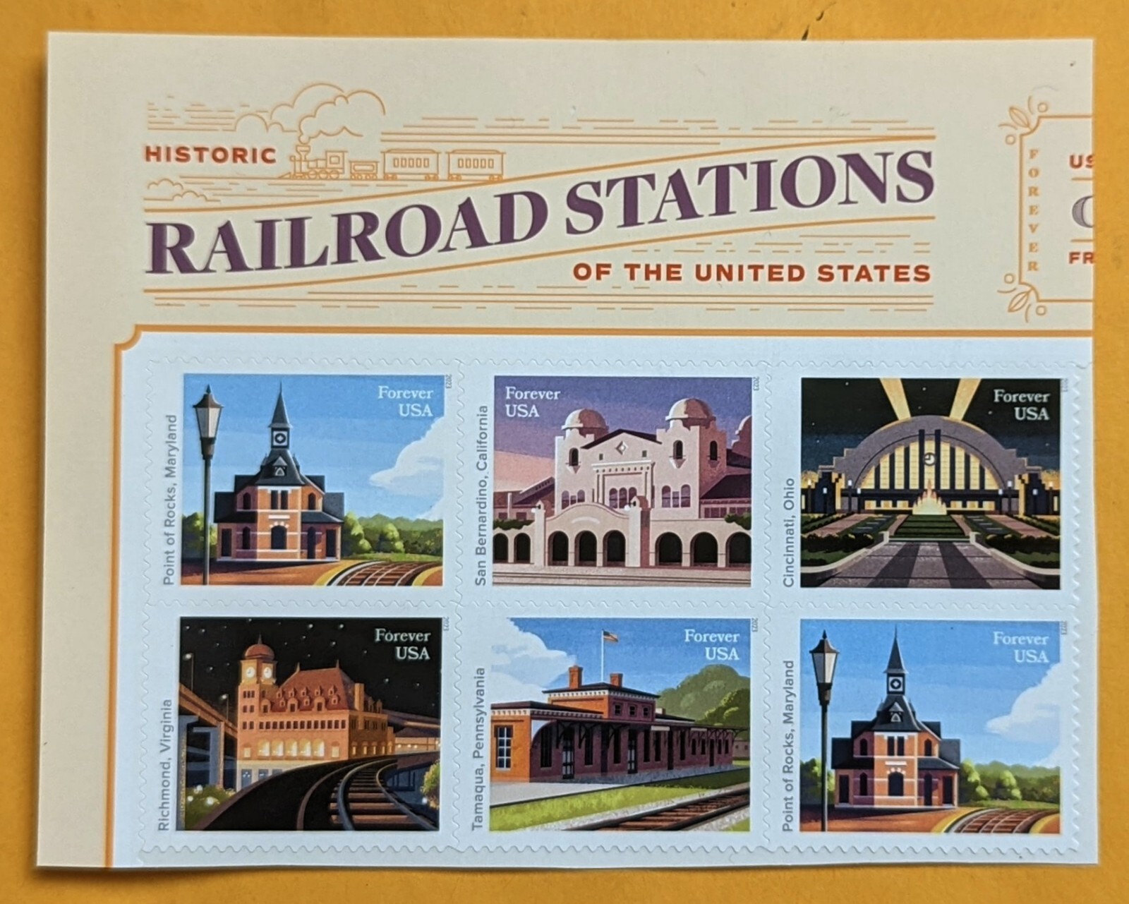 U.S.A. Historic Railroad Stations Forever stamps 2023. 6v | eBay