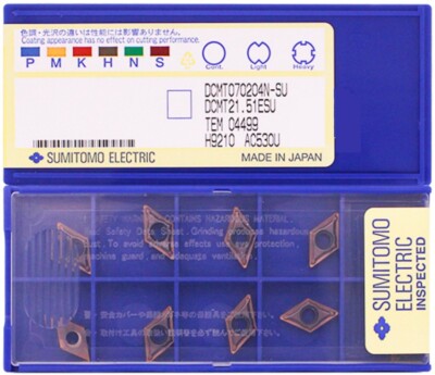 10pcs Sumitomo DCMT070204N-SU AC530U DCMT21.51ESU CNC Carbide Inserts ...
