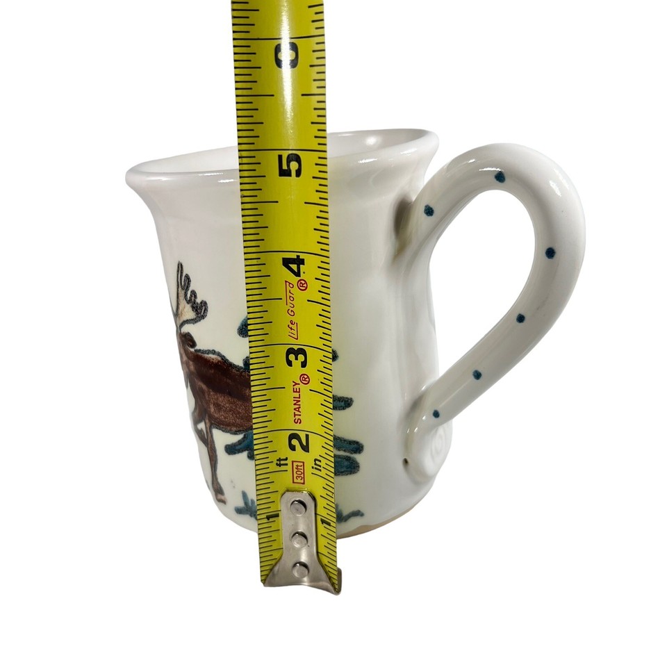 Buffalo Mountain Pottery Moose Mug Tree Handmade Ceramic Cup Red Bird ...