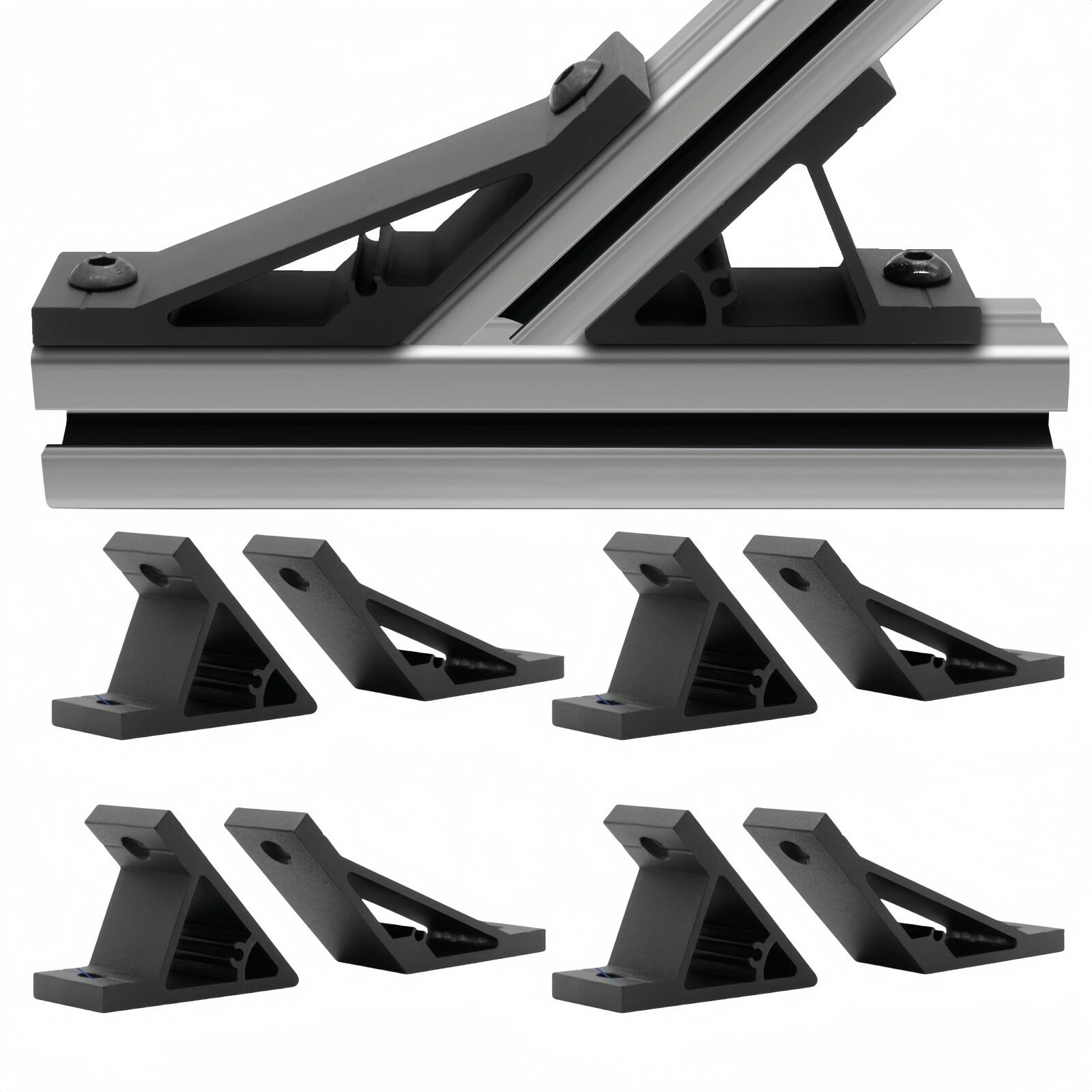 8pcs 45/135-Degree Angle Joint Bracket Connctor Black for 4040 Aluminum ...