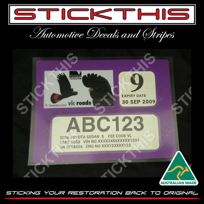 Reproduced Historic VIC Registration Rego Label Decal Sticker 2008 ...