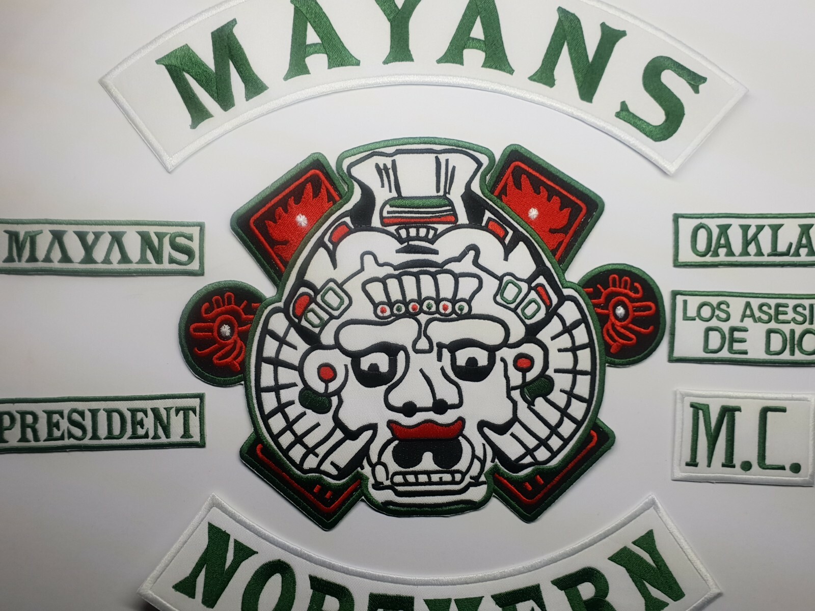 FULL SIZE MAYANS MC PATCH SET iron on or sew on Biker Sons of Anarchy ...