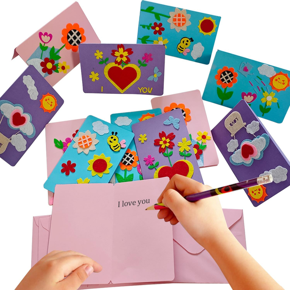 6 Set Card Making Kits for Kids DIY Handmade Card Making Supplies Thank ...