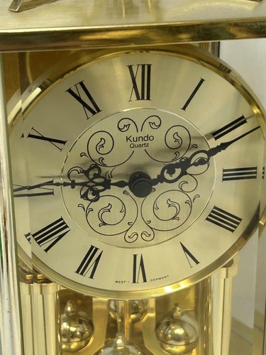 Vintage Kundo Quartz Anniversary Clock – Gold Tone, Rotating Pendulum ...
