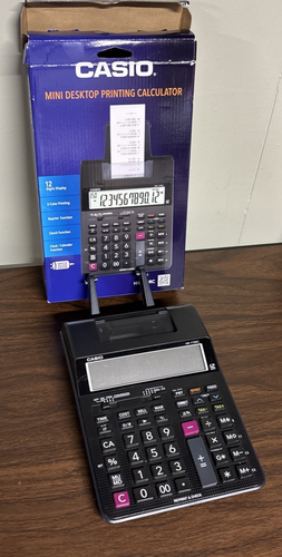 Casio mini desktop printing calculator HR-170RC receipt roll battery ...