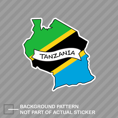 Tanzanian Shaped Tanzania Flag Sticker Decal Vinyl ribbon country pride ...