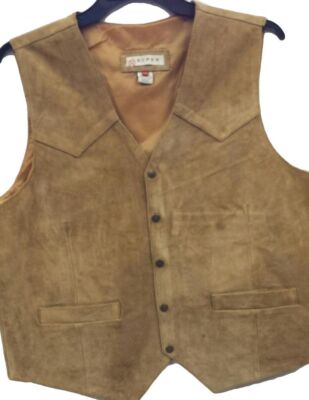 Roper Western Vest Mens Leather Snap Brown 02-075-0500-0511 BR | eBay