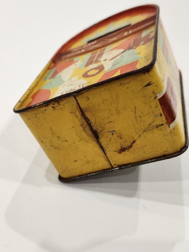 Vintage Antique Tin Litho Dime Coin Bank WITH KEY - Gnomes with Money ...