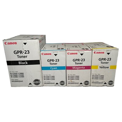 Genuine Canon GPR-23 Toner Set K/Y/C/M IR C2550 C2880 C3380 See Picture ...