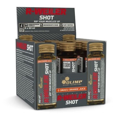 OLIMP R-WEILER SHOT PRE-WORKOUT ENERGY TAURINE BETA ALANINE 9X60ML ...