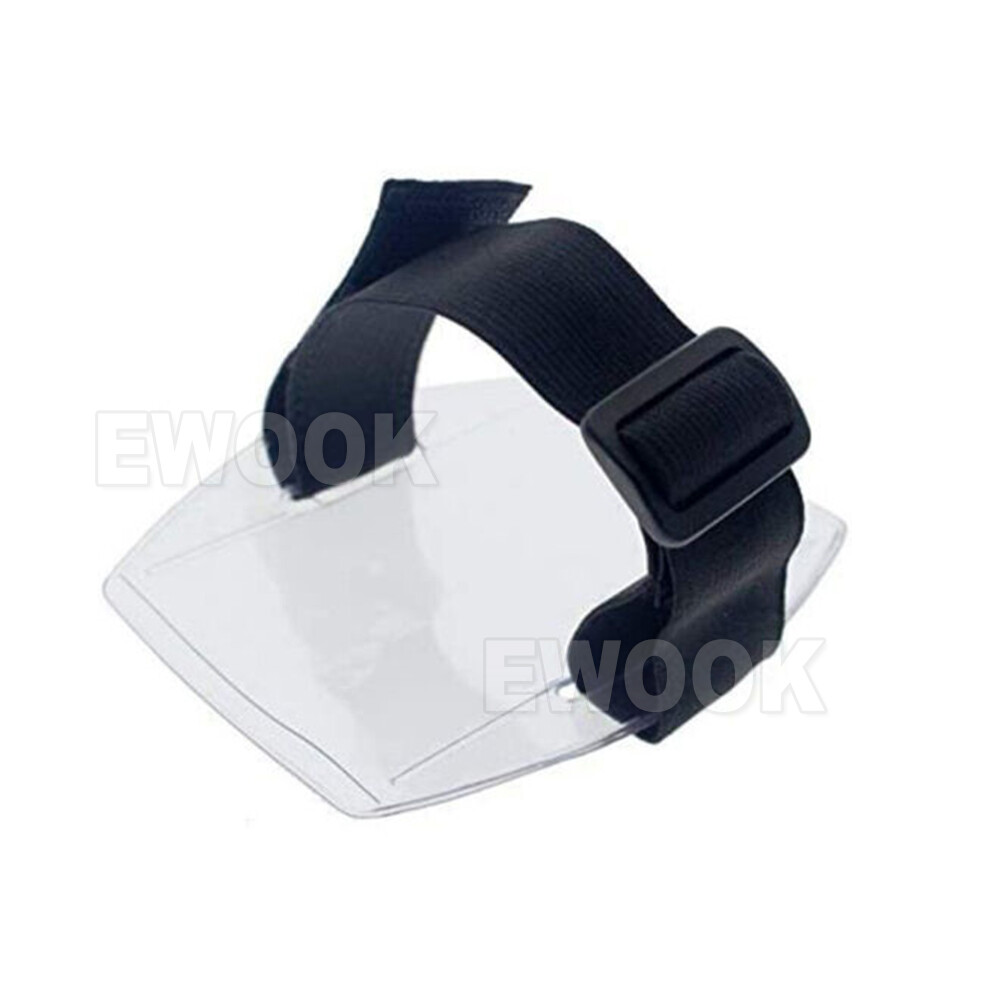Armband Security ID Card Photo Badge Holder Vertical Clear + Black ...