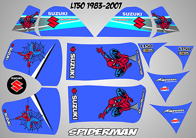 suzuki lt50 quad graphics stickers decals lt 50 laminated spiderman ...