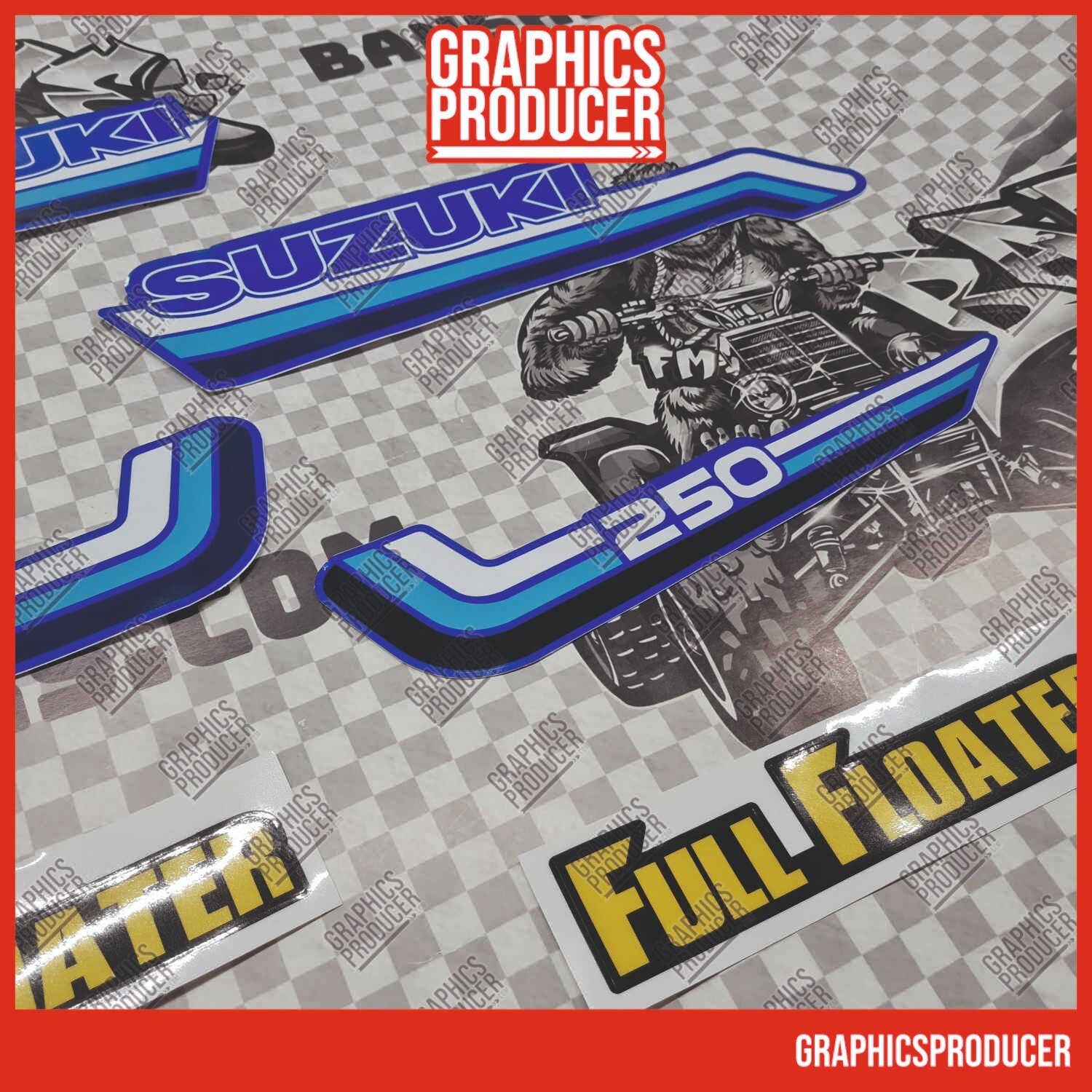 Suzuki Dr 125 Dr 250 1982-1983 Decals Stickers Blue Model Full Kit ...