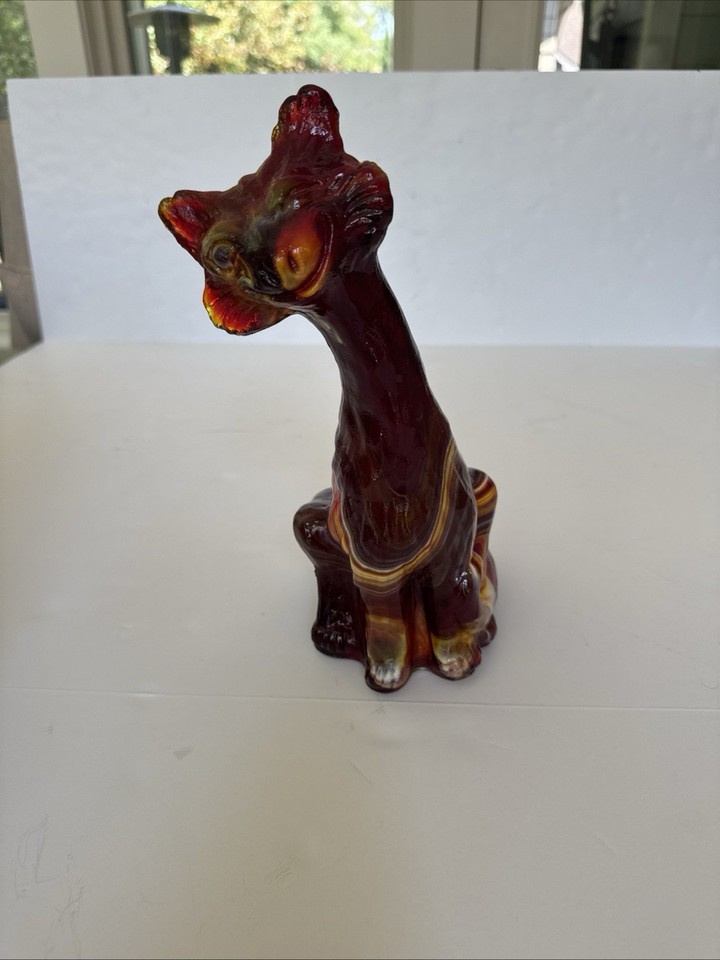 LIMITED Ruby Marble Red Slag Fenton Alley Cat #5177RX (1984) | eBay