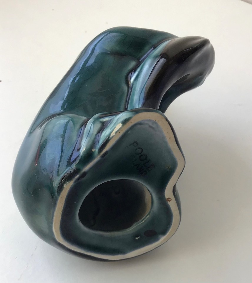 Poole Pottery Blue Otter With Fish Figurine England Very Good Condition ...