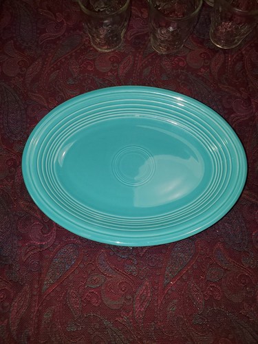 Fiesta Ware Turquoise 11.5" Oval Serving Platter Plate Contemporary | eBay