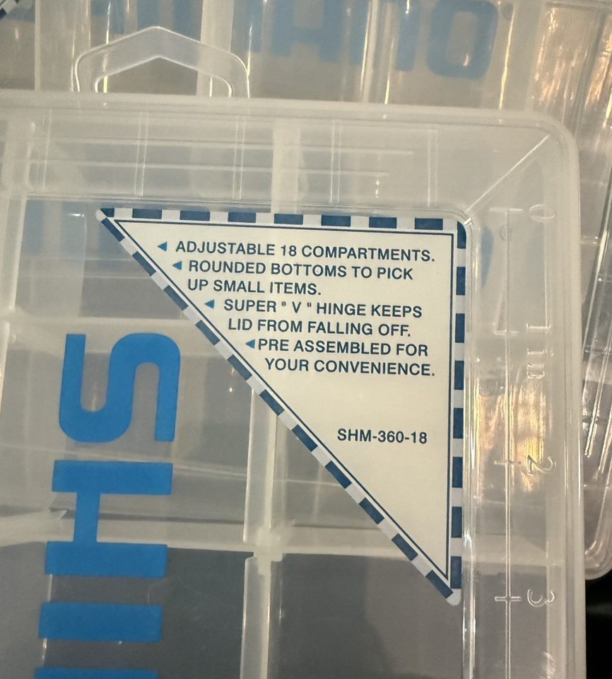 4 Shimano Lure Tackle Organizer Box Vintage 11x7x2 and Dividers clear ...