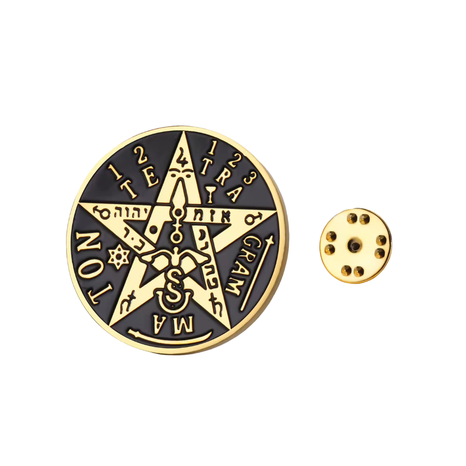 Pentagram Pagan Pin Badge Pentacle Gothic Wiccan Brooch Lapel ...