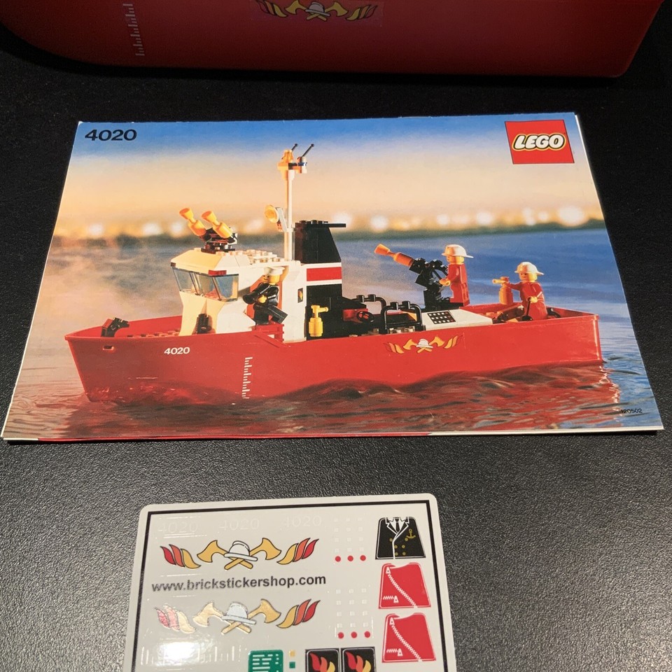 Lego 4020 Fire Fighting Boat COMPLETE with Manual + New Sticker Sheet ...