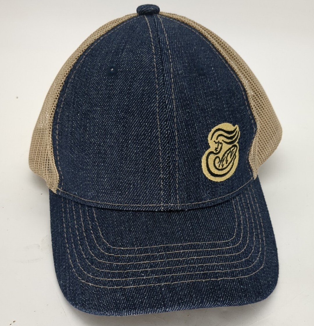 Panera Bread Denim Mesh Trucker Hat Cap Adult Adjustable Blue Beige ...