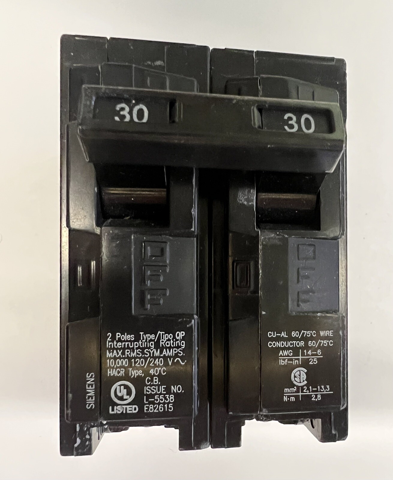 SIEMENS Q230 30 Amp 2 Pole Circuit Breaker | eBay