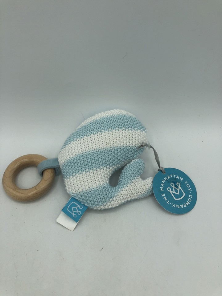 Manhattan Toy Whale Knit Baby Rattle with Wooden Teether | eBay