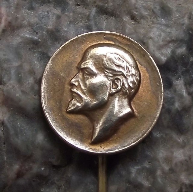 Golden Vladimir Lenin Soviet Union Russian Premier Communist Leader Pin ...