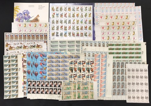 Large Lot of 1,349 USPS Postage Stamps, 20-cent Stamp Sheets, Unused FV ...