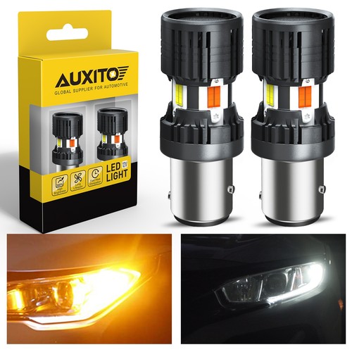 2x 1157 Dual Color Switchback 6000K White/Amber LED Turn Signal Bulbs ...