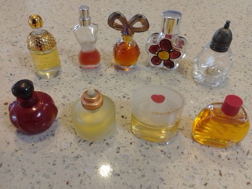 Vintage lot of miniature designer perfume bottlesCollection of 10x mini ...
