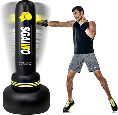 Heavy Punching Bag Boxing Free Standing Fitness MMA Fitness Training ...