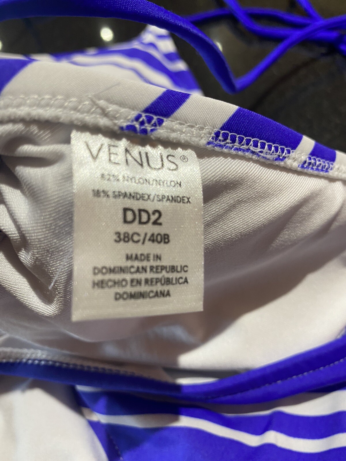 Venus Bikini String Blue & White Top & Bottom Perfect… - Gem