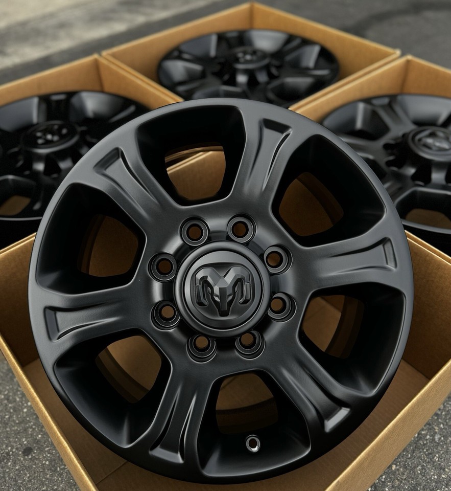 18" DODGE RAM 2500 BLACK LARAMIE OEM FACTORY WHEELS RIMS 3500 LIMITED ...