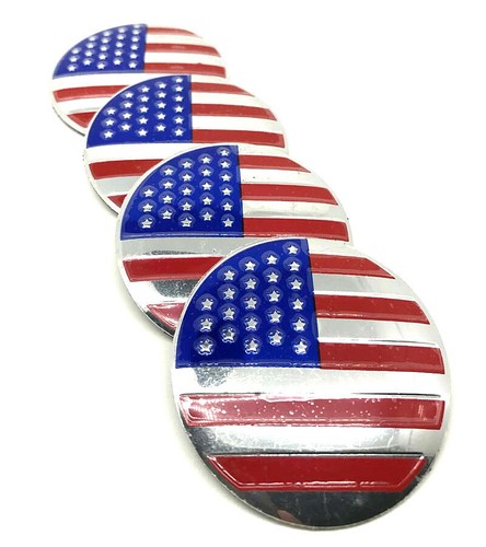 4x 56.5mm USA US American Flag Logo Car Wheel Center Hub Cap Stickers ...
