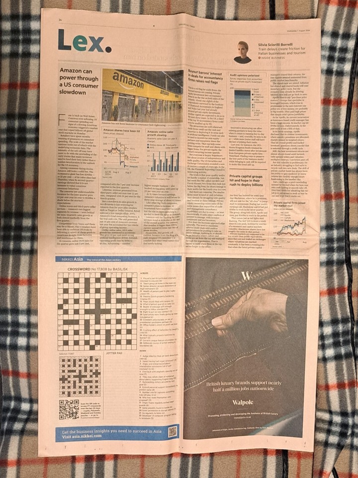 RARE: Financial Times Newspaper 7 August 2024 - HARRIS/WALZ | eBay