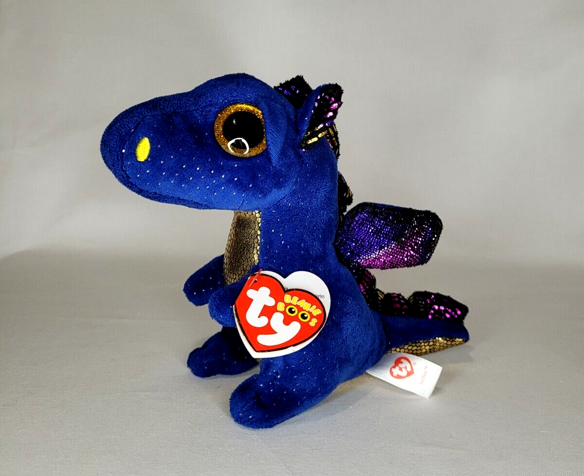 Ty Beanie Boos Saffire Blue Speckled Dragon Small 6 Inch w/Tag Plush ...