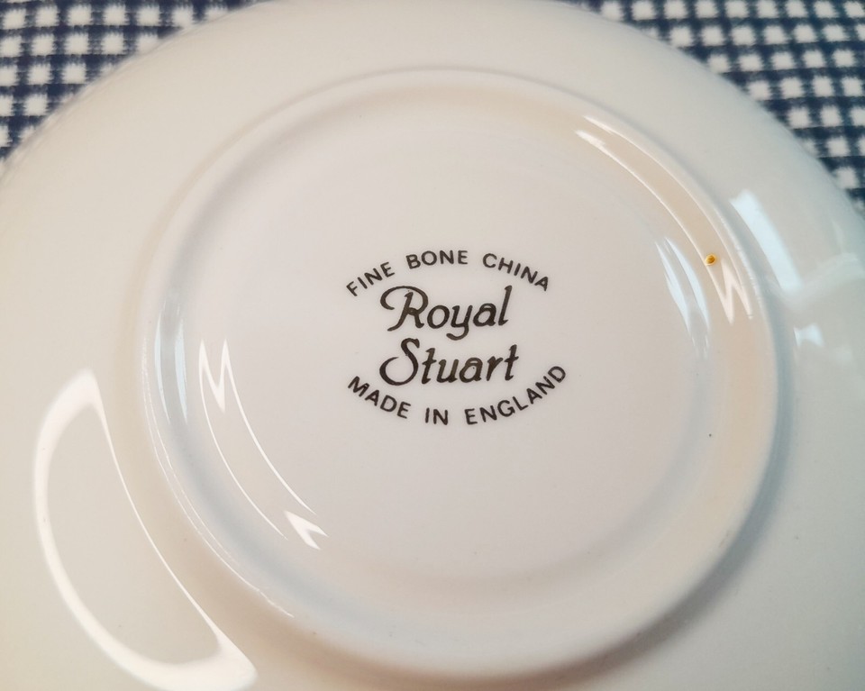 Vtg Royal Stuart PINK MORNING GLORY tea cup & saucer fine bone china ...