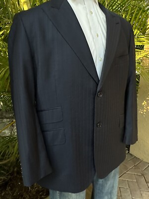 BARONI COUTURE~MENS SUIT JACKET NAVY BLUE SIZE 48 SPORT COAT BLAZER ...