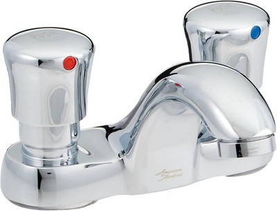 American Standard Pillar 2 Handle Metering Sink Faucet, Polished Chrome ...
