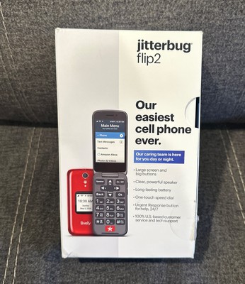 Lively Jitterbug Flip2 Cell Phone for Seniors RED Large Screen Big ...