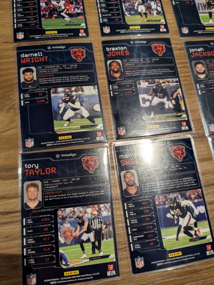 16 x Chicago Bears Monsters Of The Midway Panini Trading Cards ...