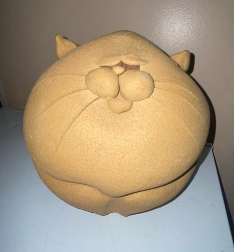 Vintage Fat Chunky Cat Piggy Bank Stoneware Pottery with Cork Stopper ...