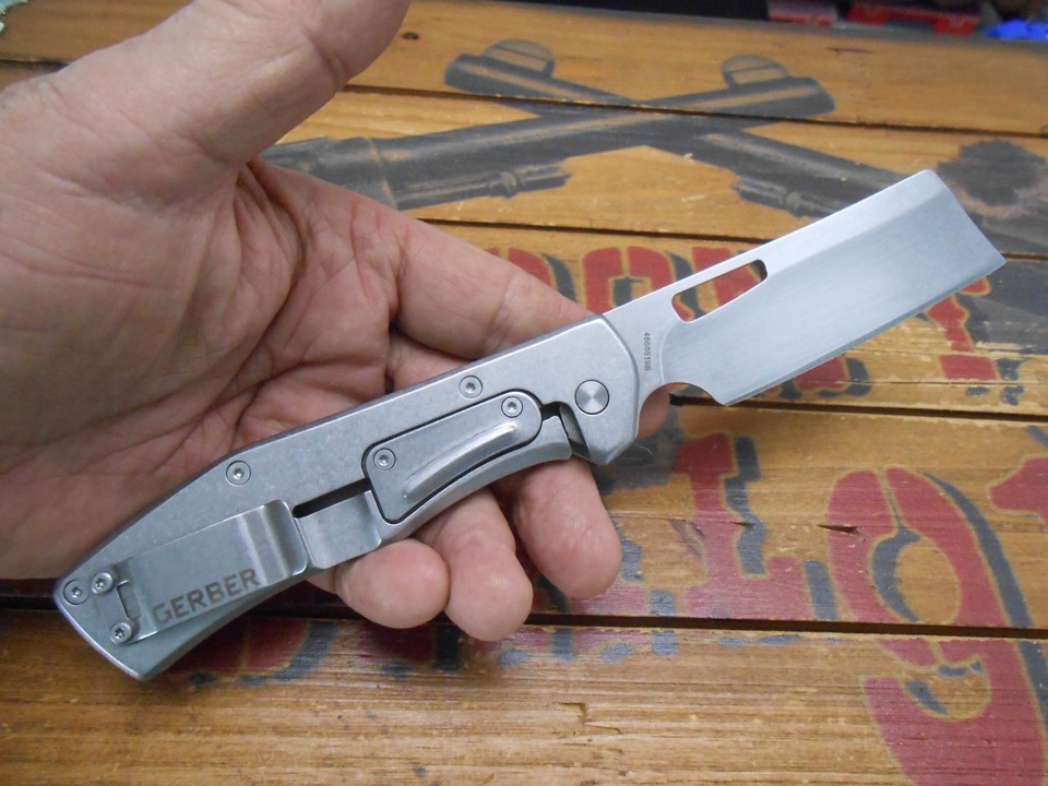 Gerber Flatiron Pocket Knife Frame Lock Plain Edge Blade | eBay