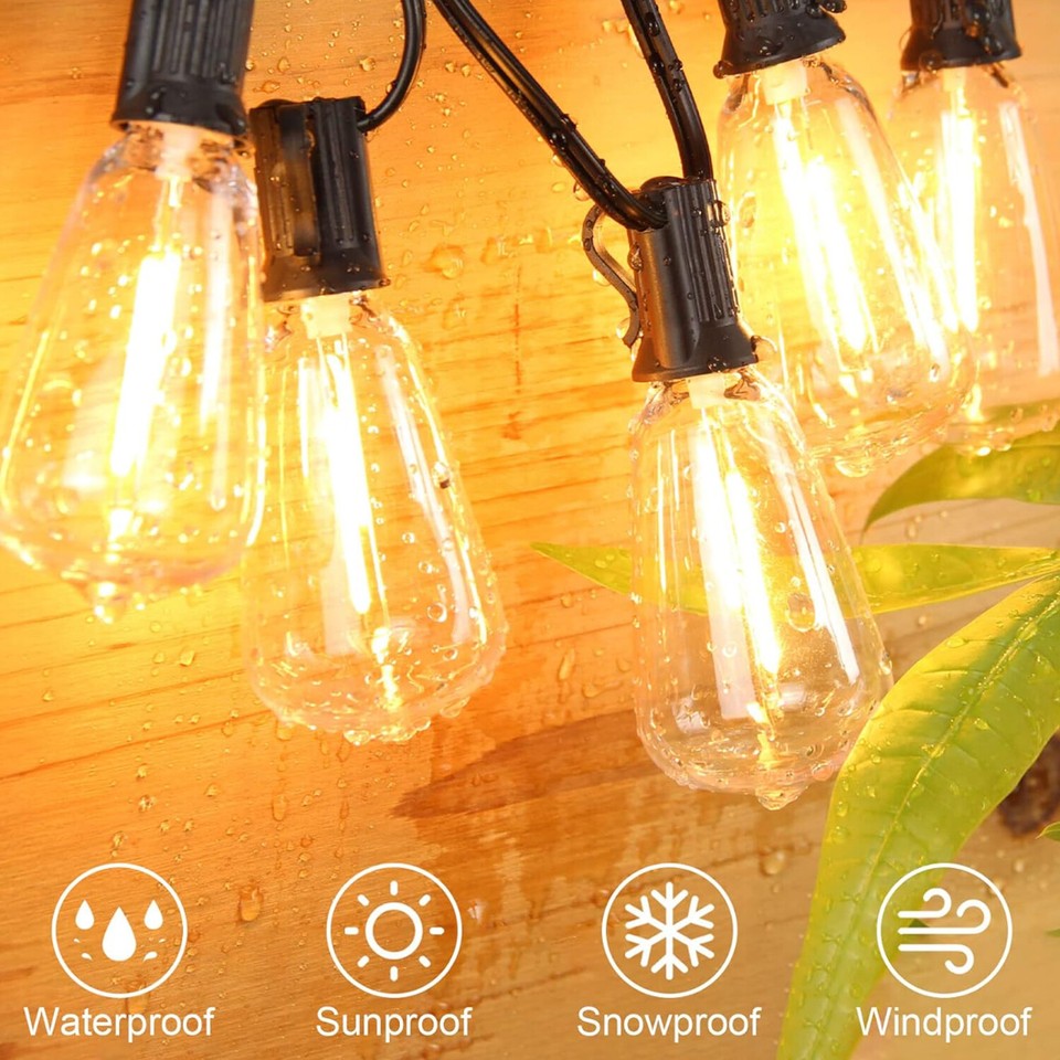 LED Outdoor String Lights, UL Listed Waterproof Connect Lights,ST38 ...