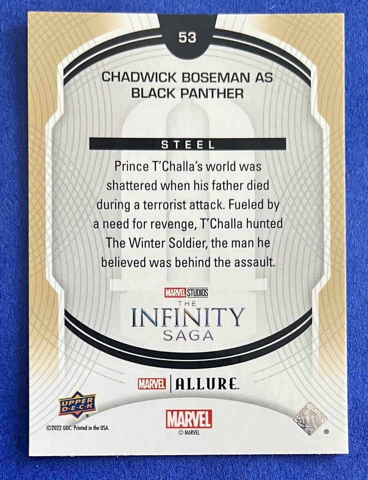 Chadwick Boseman as Black Panther 2022 Upper Deck Marvel Allure STEEL ...