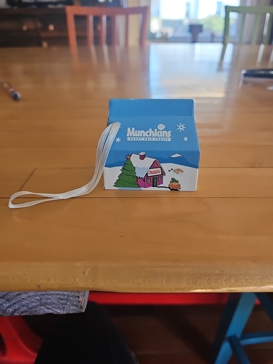 2003 Dunkin Donuts Blue Munchkin Box Holiday Christmas Ornament Coffee ...