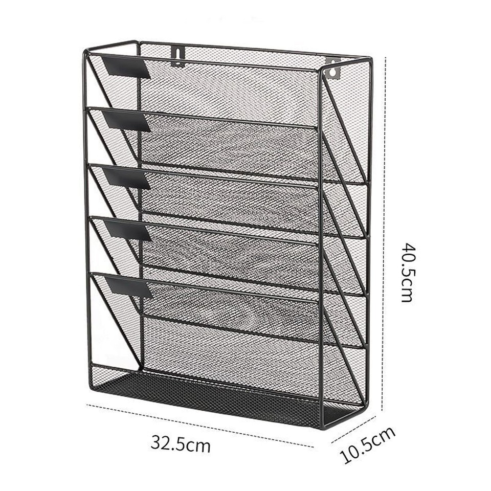 Wall-mounted File Rack Office Organizer 6-layer Wall-mounted File Box ...